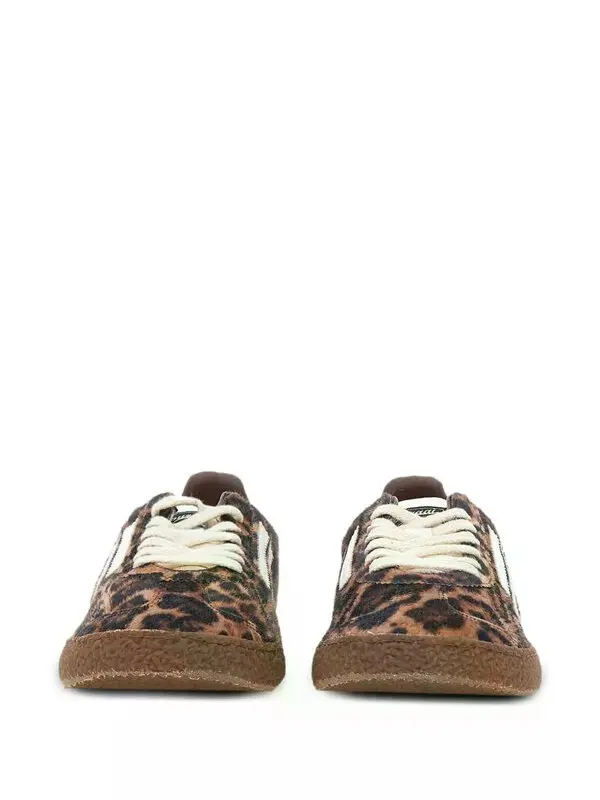 PURAAI Leopard Print Lace-up Sneakers