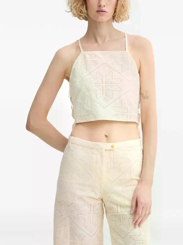 SESSUN Haydee Embroidered Cropped Top