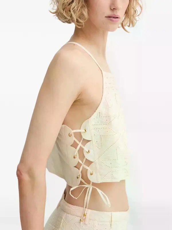 SESSUN Haydee Embroidered Cropped Top