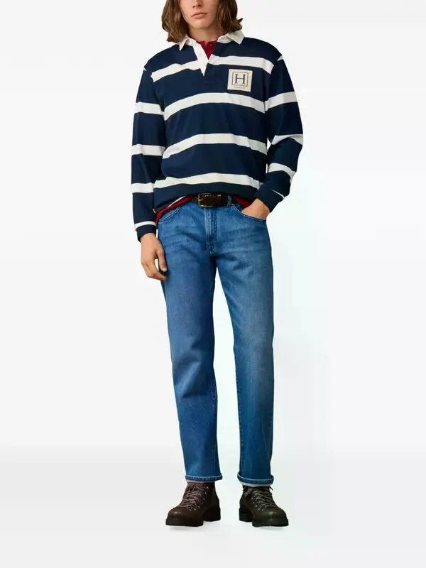 HACKETT LONDON Striped Long-sleeve Rugby Shirt