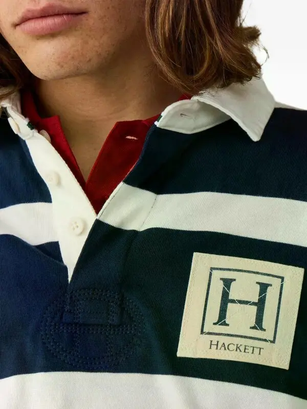 HACKETT LONDON Striped Long-sleeve Rugby Shirt