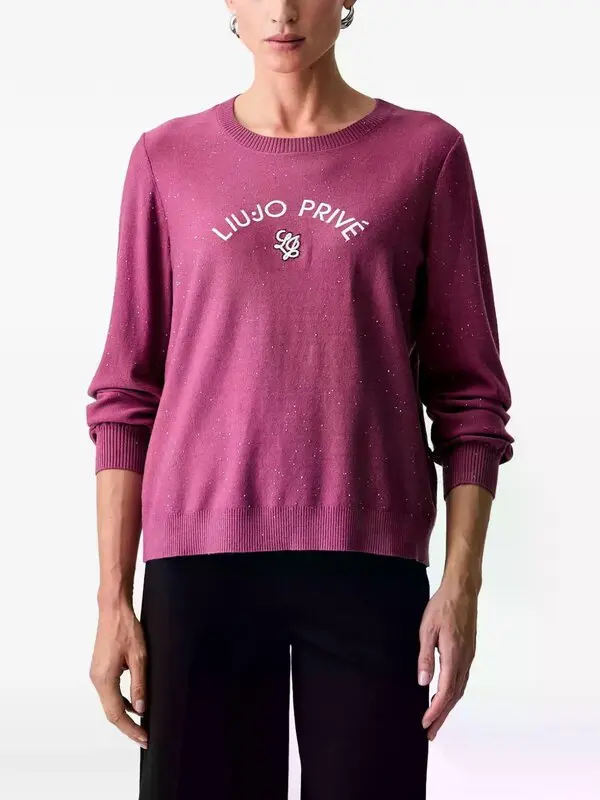 Liu Jo Sequin-embellished Logo-embroidered Sweater