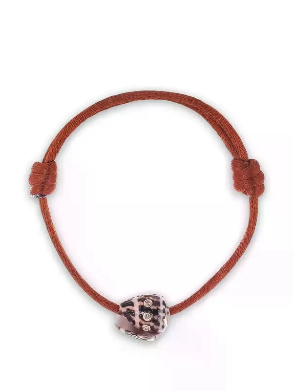 DEZSO X Sara Beltran 18k Rose Gold Diamond And Conus Shell Charm Bracelet - Brown