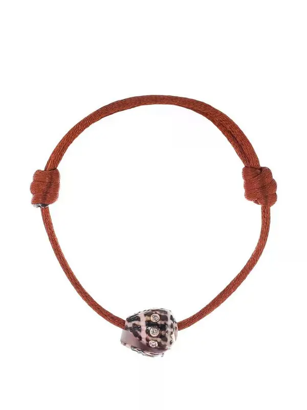 DEZSO X Sara Beltran 18k Rose Gold Diamond And Conus Shell Charm Bracelet - Brown