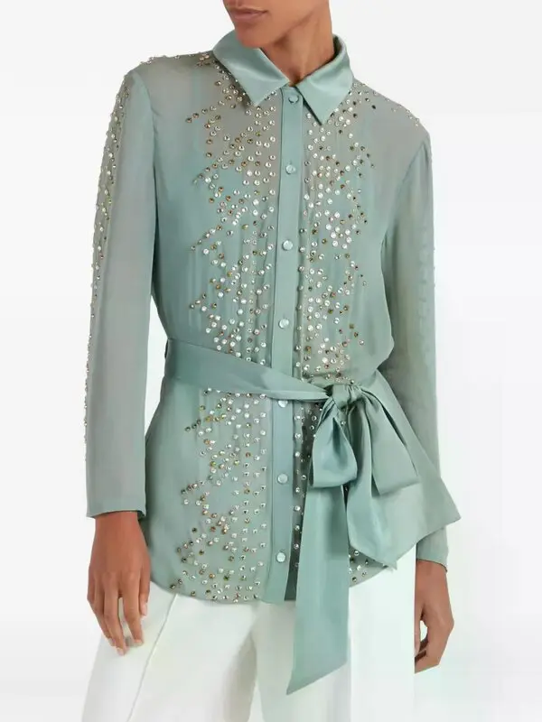 TEMPERLEY LONDON Oberon Crystal-embellished Belted Shirt