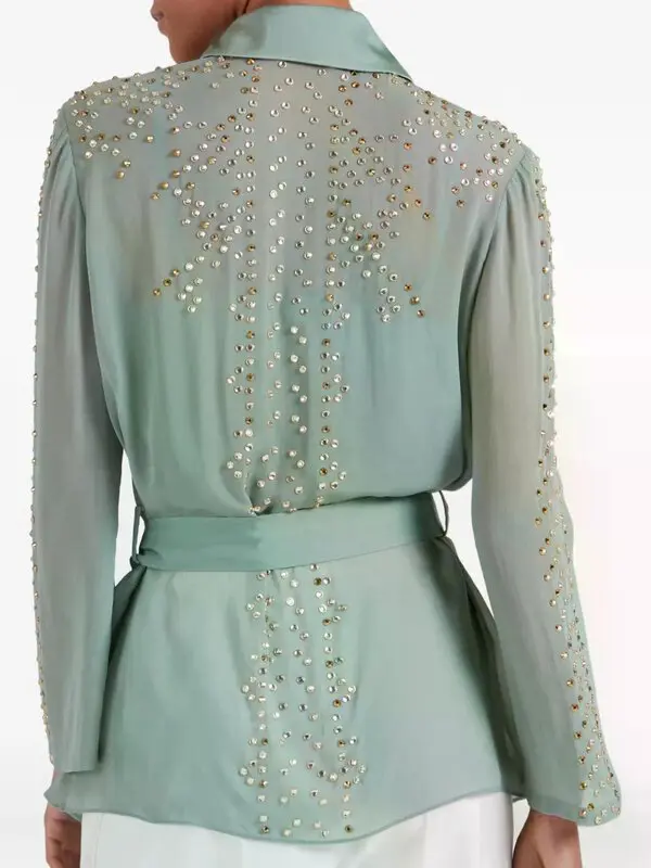 TEMPERLEY LONDON Oberon Crystal-embellished Belted Shirt