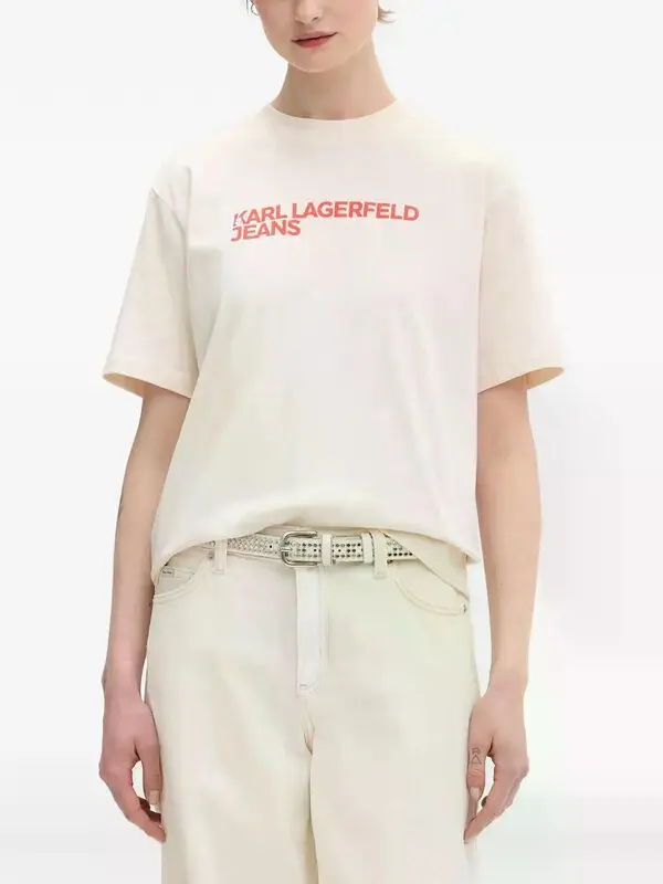 Karl Lagerfeld Logo-print Short-sleeve T-shirt - Neutrals