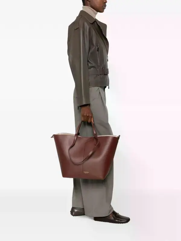 Emporio Armani Leather Tote Bag - Brown