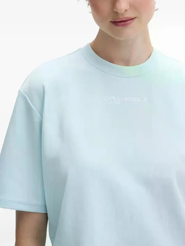 Karl Lagerfeld Logo-embroidered Drawstring-side T-shirt