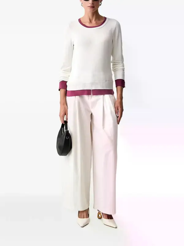 Liu Jo Layered-effect Ribbed-trim Sweater