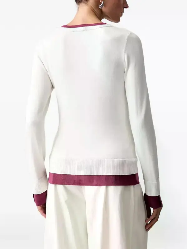 Liu Jo Layered-effect Ribbed-trim Sweater