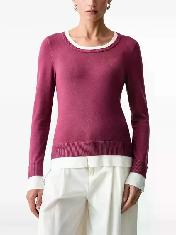 Liu Jo Layered-effect Logo-embroidered Sweater