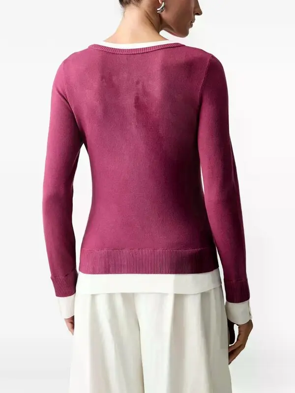 Liu Jo Layered-effect Logo-embroidered Sweater