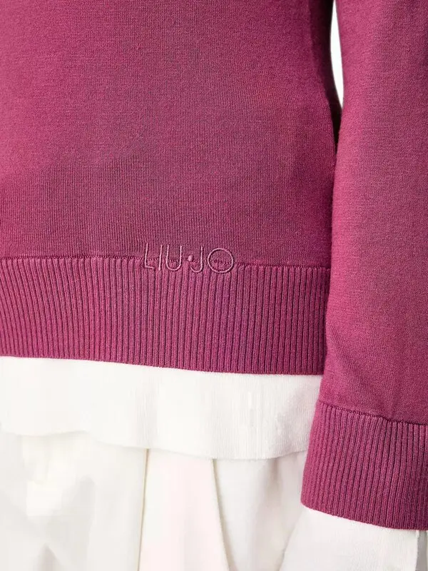 Liu Jo Layered-effect Logo-embroidered Sweater
