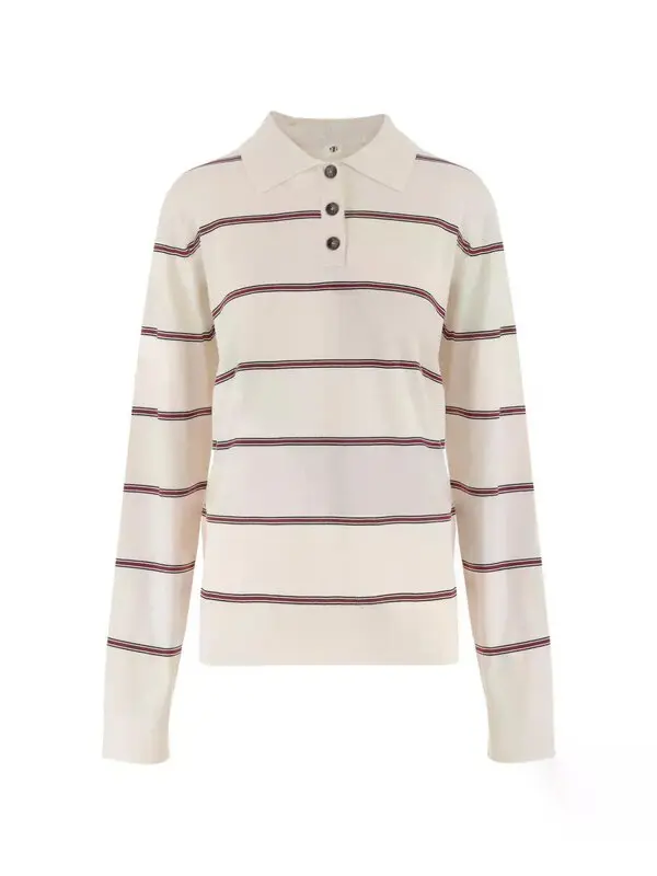 THE GARMENT Striped Long-sleeve Polo Shirt