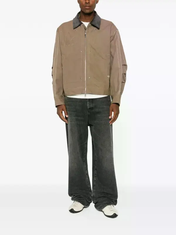 Adidas Embroidered Corduroy-collar Jacket