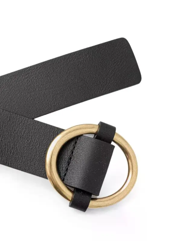 SESSUN Round-buckle Leather Belt
