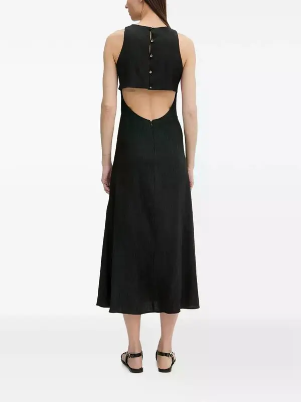 SESSUN Lua Ruched Open-back Midi Dress