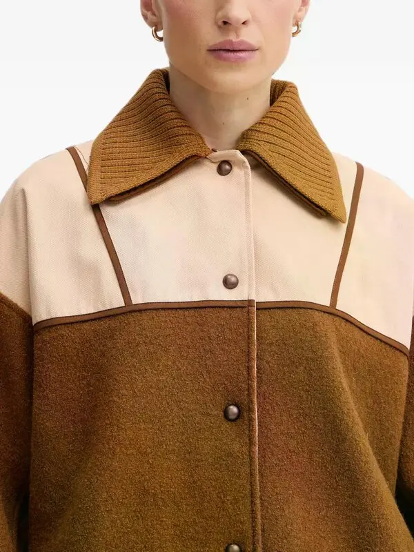 SESSUN Panelled Ribbed-collar Bomber Jacket