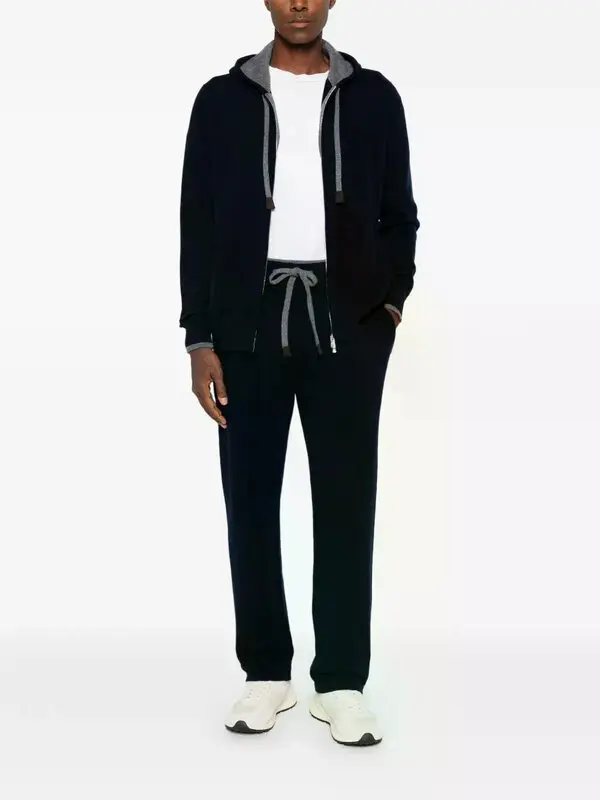 Fedeli Davis Zip-up Drawstring Knitted Hoodie
