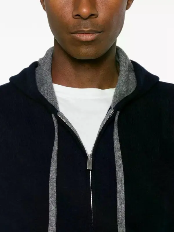 Fedeli Davis Zip-up Drawstring Knitted Hoodie