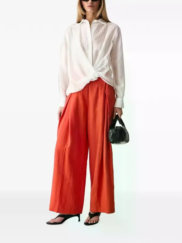 VICOLO Pleated Wide-leg High-waist Trousers