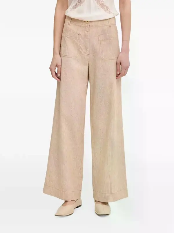SESSUN Manhatti Striped Wide-leg Trousers