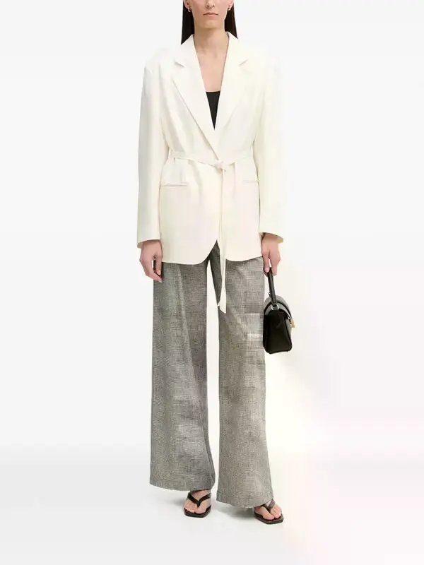 SESSUN Provencot Houndstooth-pattern Wide-leg Trousers