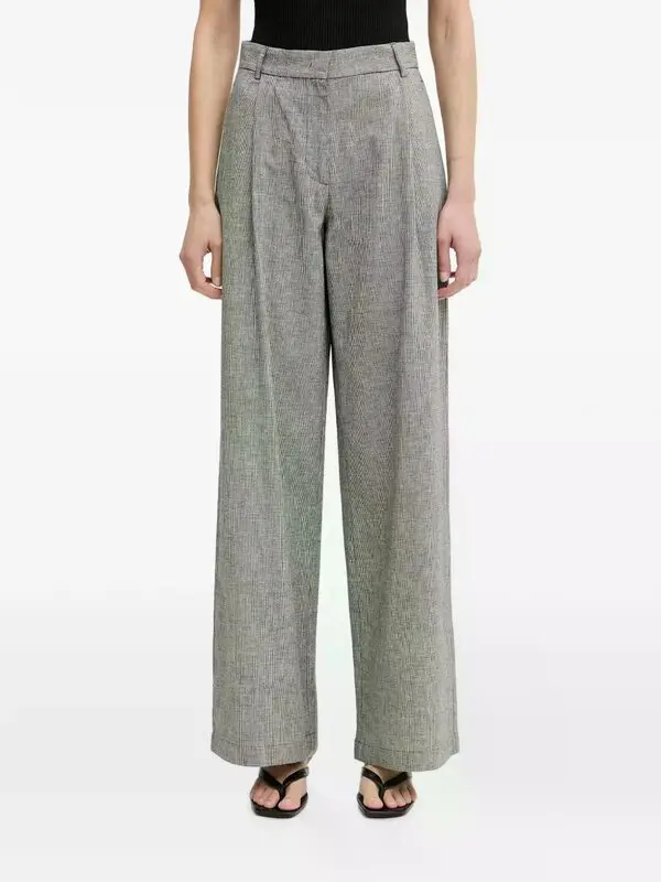 SESSUN Houndstooth Pattern Wide-leg Trousers