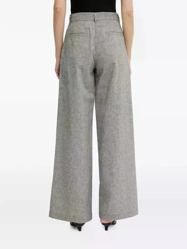 SESSUN Houndstooth Pattern Wide-leg Trousers