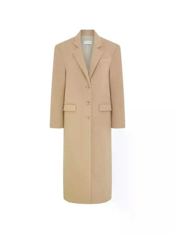VIOLANTE NESSI Single-breasted Padded-shoulder Coat