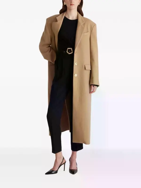 VIOLANTE NESSI Single-breasted Padded-shoulder Coat