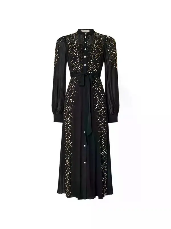 TEMPERLEY LONDON Oberon Sequin-embellished Shirt Midi Dress - Black