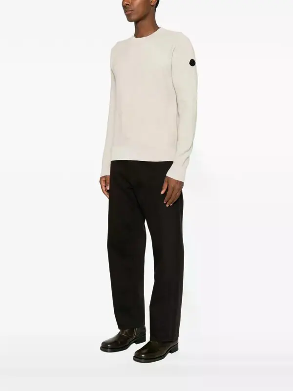 Moncler Logo-patch Waffle-knit Sweater