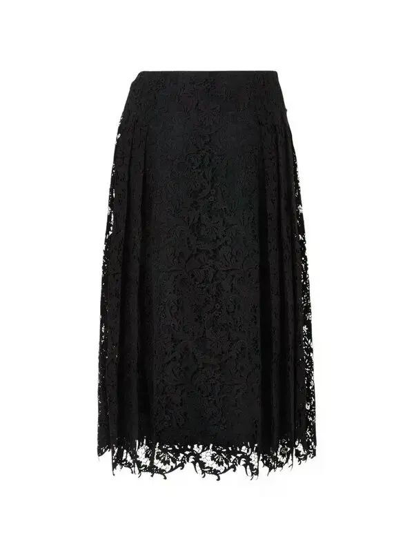 Fendi Lace Pleated Midi Skirt