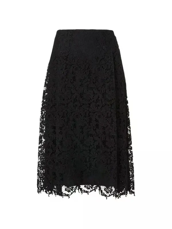 Fendi Lace Pleated Midi Skirt