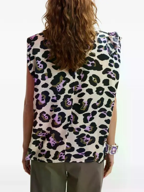 Essentiel Antwerp Ruffle-detail Leopard-print Blouse