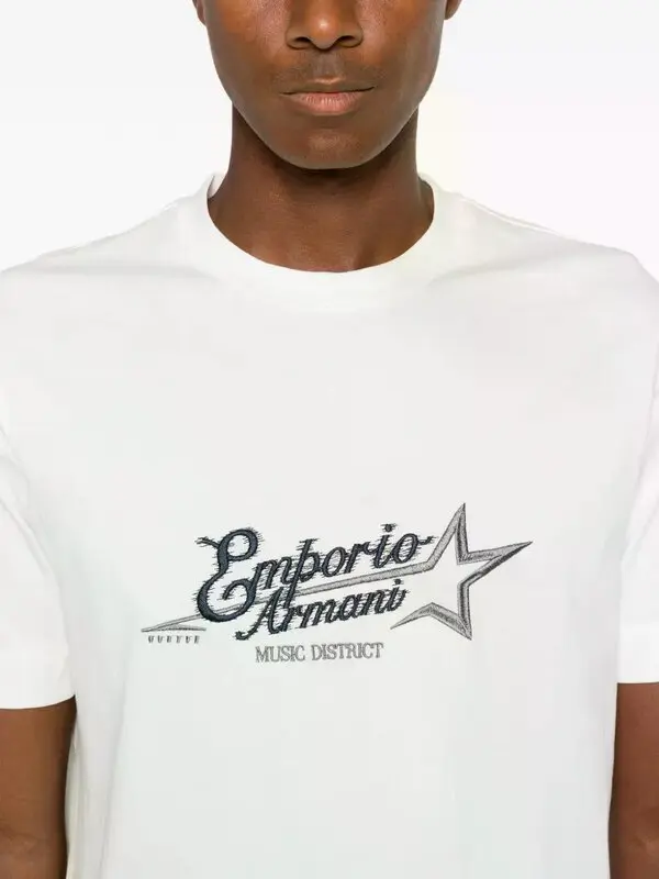 Emporio Armani Logo-embroidered T-shirt