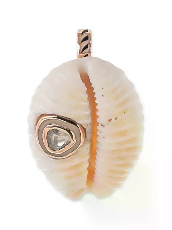 DEZSO Diamond Cowry-shell Pendant In 18k Rose Gold