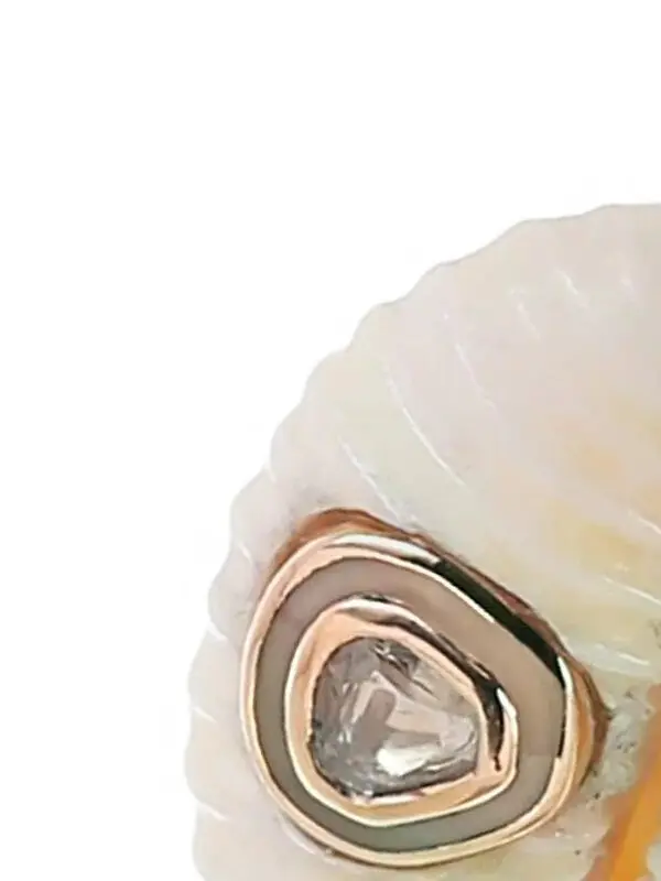 DEZSO Diamond Cowry-shell Pendant In 18k Rose Gold