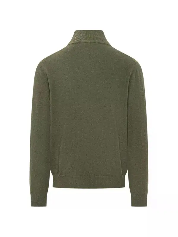 Malo Quarter-zip Cashmere Sweater - Green