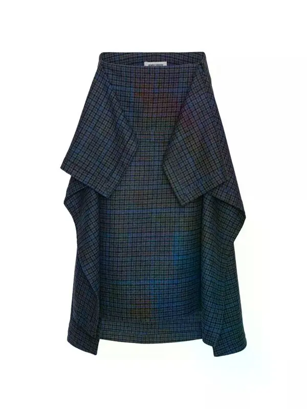 Henrik Vibskov Blanket Check-pattern Midi Skirt - Blue
