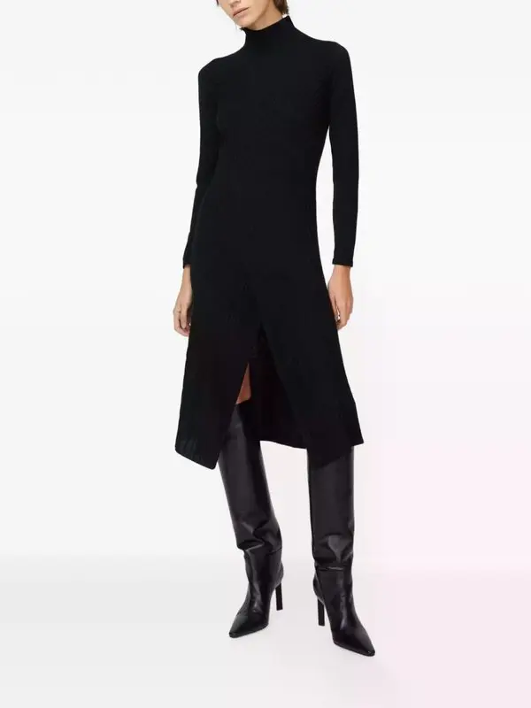 VIOLANTE NESSI Ribbed-knit Front-slit Dress