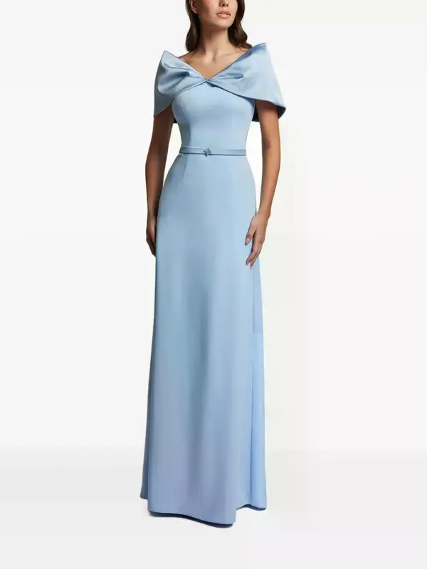 CRISTALLINI Belted Fluid Maxi Dress