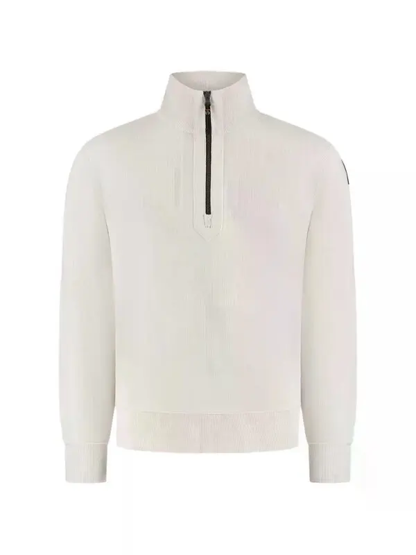 PARAJUMPERS Basic Scoe Quarter-zip Logo-patch Sweater