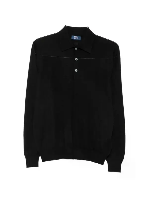 Fedeli Long-sleeve Polo Sweater