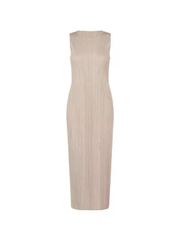 Issey Miyake Pleated Sleeveless Midi Dress