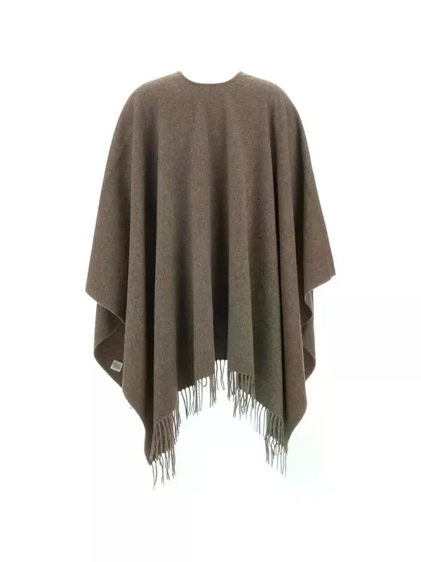 GRAN SASSO Faux-fur Pocket Fringed-hem Cape