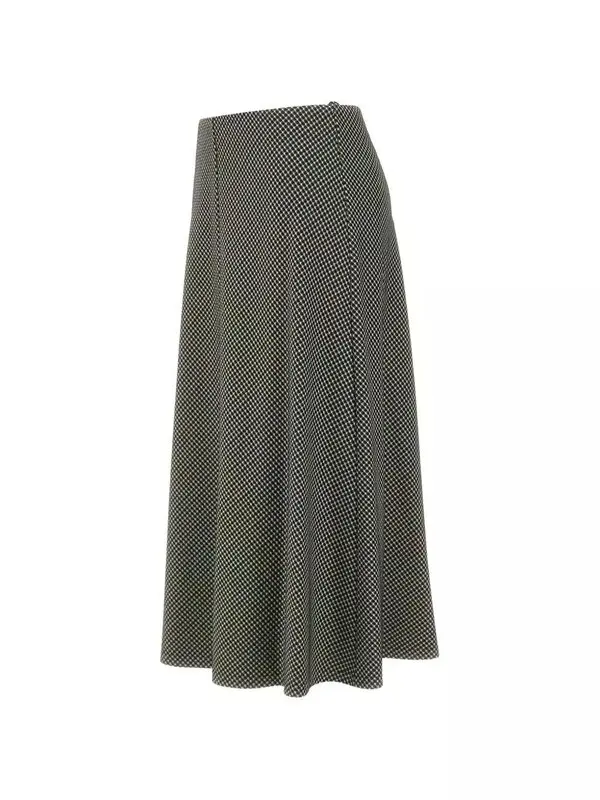 ELENA MIRÒ Check Pattern Flared Midi Skirt