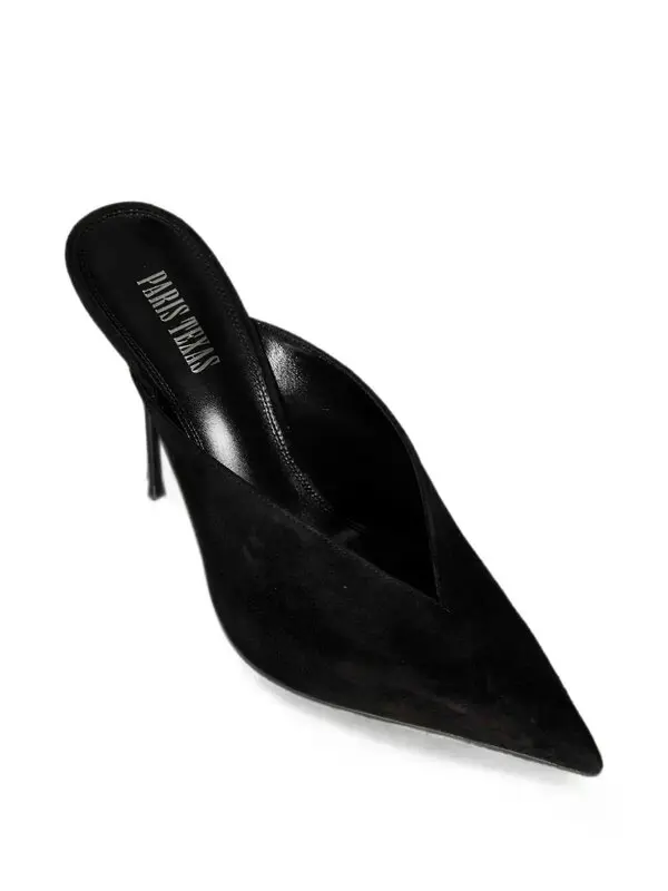 Paris Texas Pointed Toe Suede Mules - Black